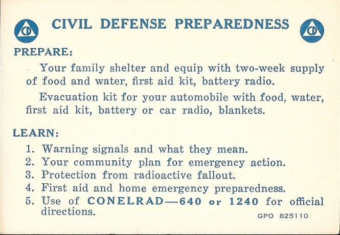 Government Booklets/Pamphlets/Cards – Civil Defense Archives