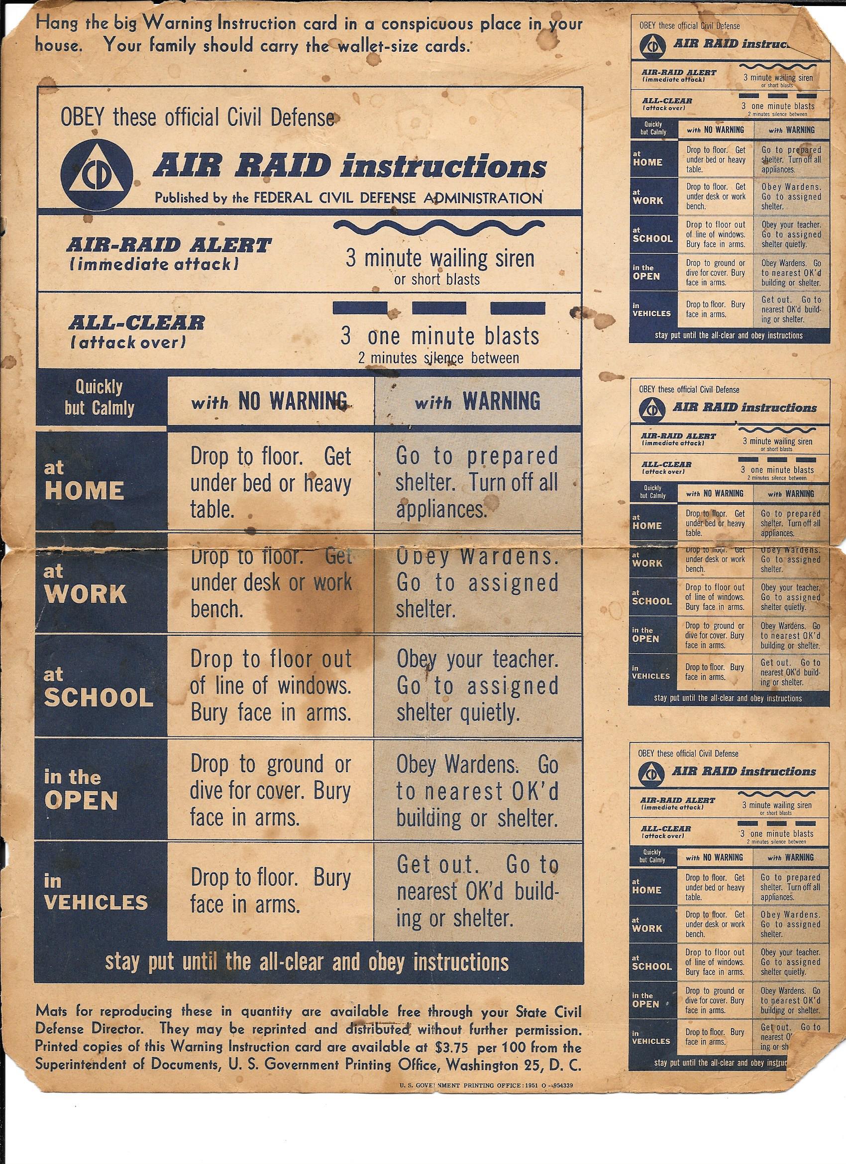 Air Raid Instructions (1951) – Civil Defense Archives